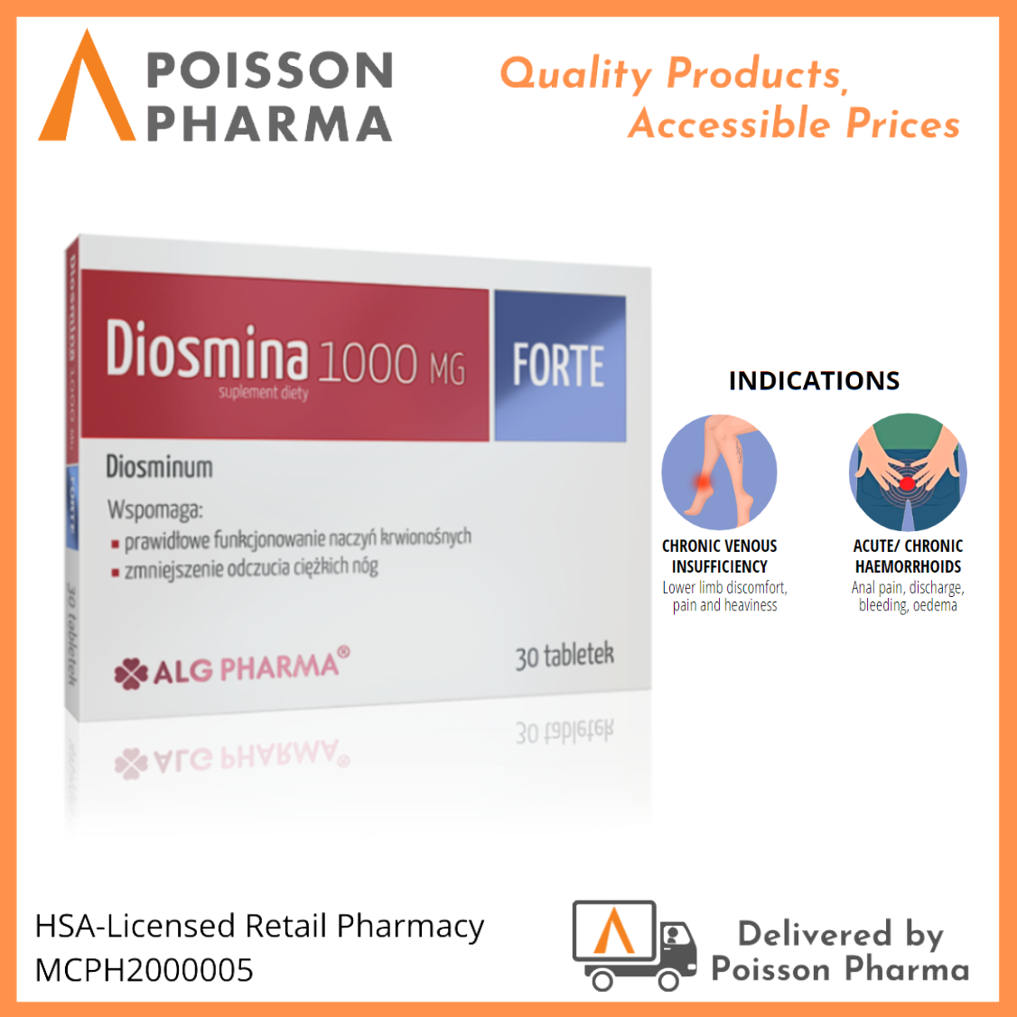 Diosmina 1000mg Forte tabs 30's - contains Micronized Flavonoid ...