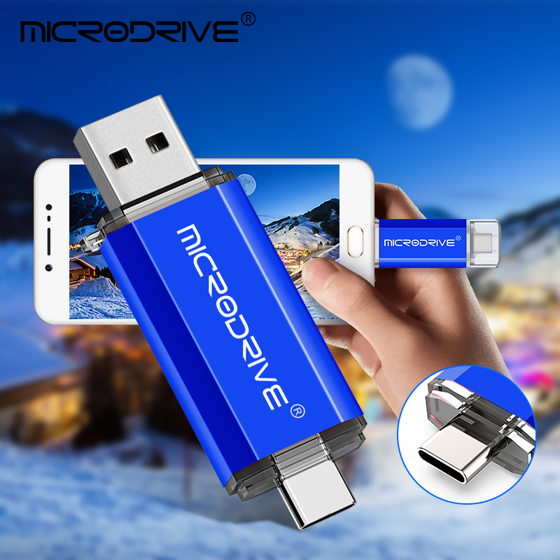 TYPE C USB 2.0 Flash Drive OTG Pen Drive 128GB 64GB 32G 16 8 4GB Memory ...