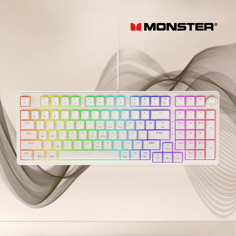 Monster Km4 Mechanical Keyboard Wired 97 Hotswap Rgb Computer ...