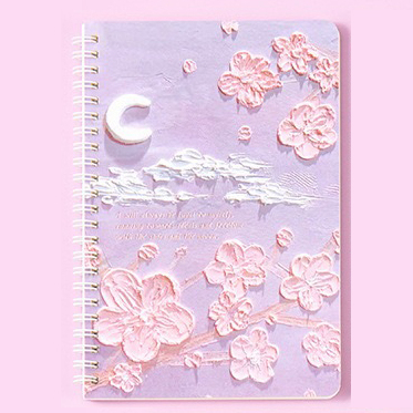 PINK A5 Oil Painting Coil Notepad Flip Spiral Notebook ins Style ...