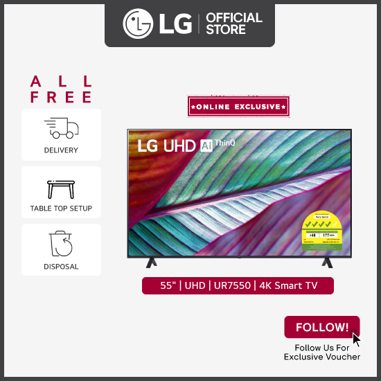 [Online Exclusive] LG 55UR7550PSC 55" UHD TV UR75 4K Smart TV| A5 Gen6 ...