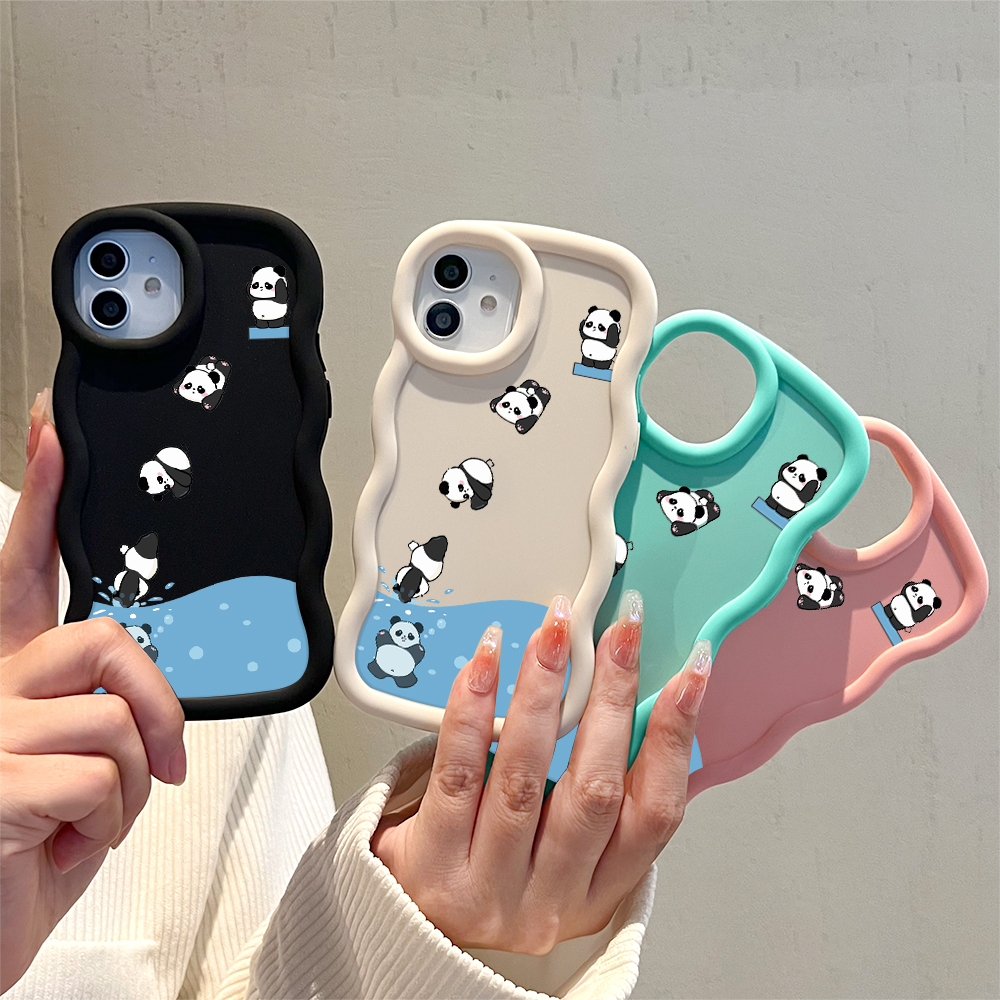 UCUC for OPPO A16E A16K Back Cover Panda Diving Creative Candy Color ...