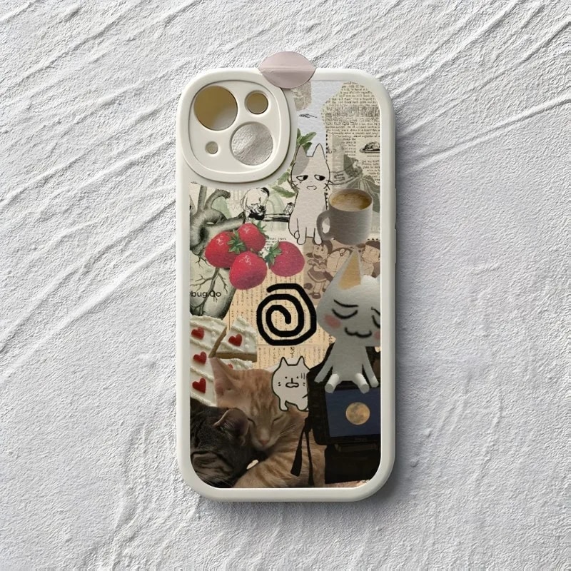 INS Cute Toro Inoue Cat Phone Case For Iphone 15 14 13 12 Pro Max 11 ...