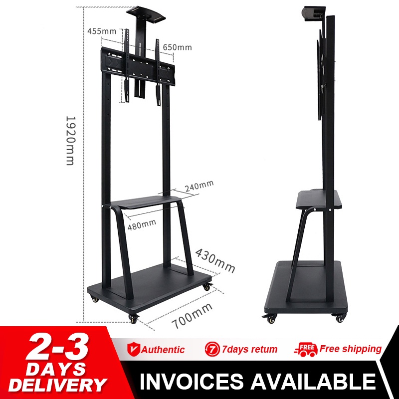 Removable TV Stand Floor Hanging Mount Fits 32/65/75 Inch Monitors 360 ...