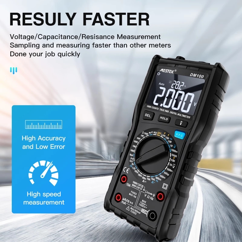 MESTEK DM100 Digital Multimeter High Speed Smart Double Core T-rms NCV ... MESTEK DM100 Digital Multimeter High Speed Smart Double Core T-rms NCV ...