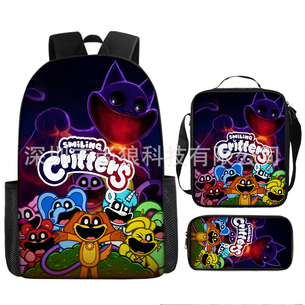 ELACCENT poppy playtime smiling critters three-piece backpack | Lazada