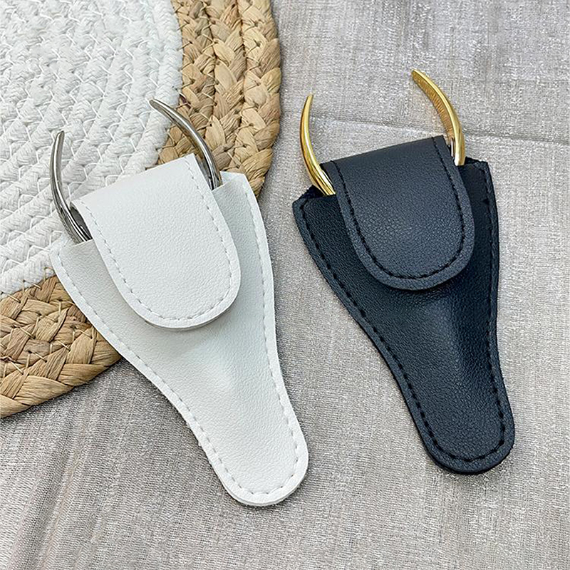 1PC Hasp Style V Shape PU Leather Scissors Protection Bag Nail Trim ...