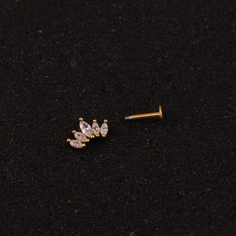 1pcs Stainless Steel Crown Tragus Labret Stud Earring For Women ...