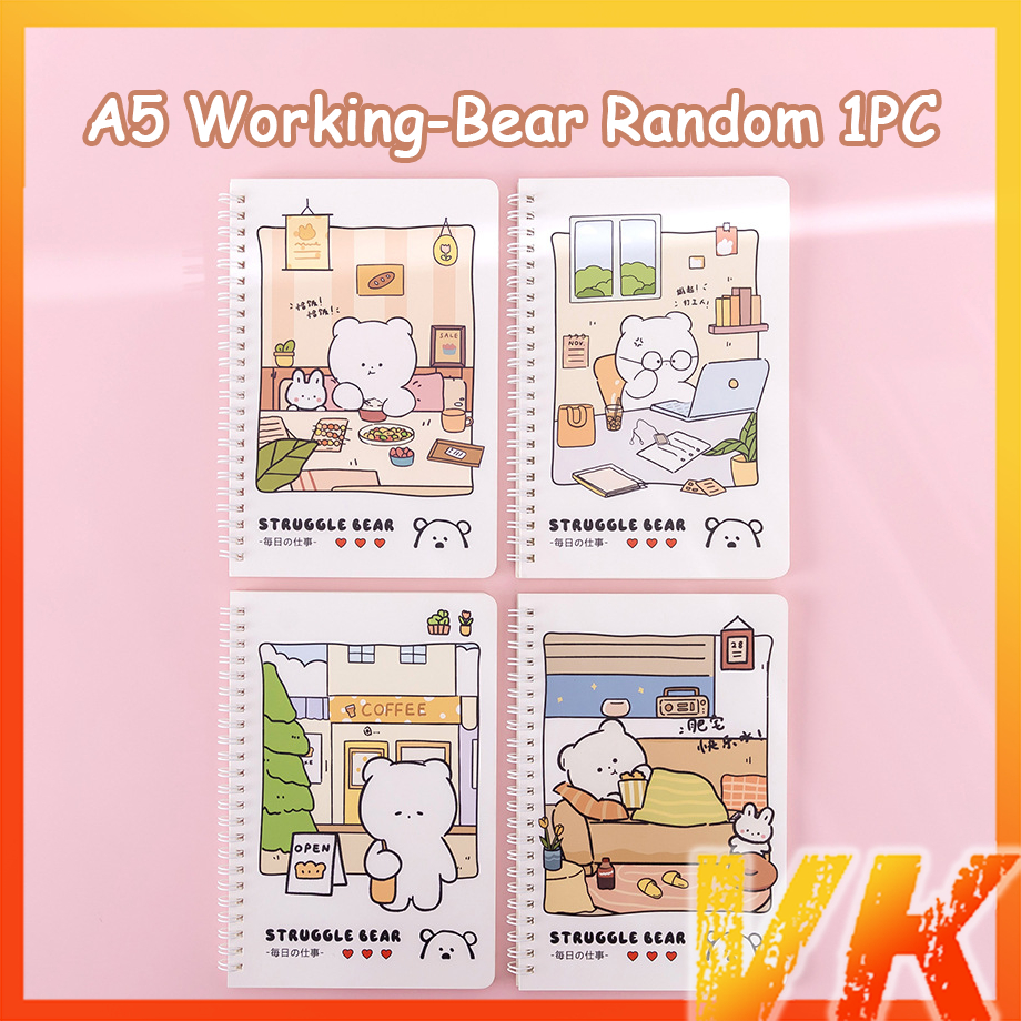 PINK A5 Oil Painting Coil Notepad Flip Spiral Notebook ins Style ...