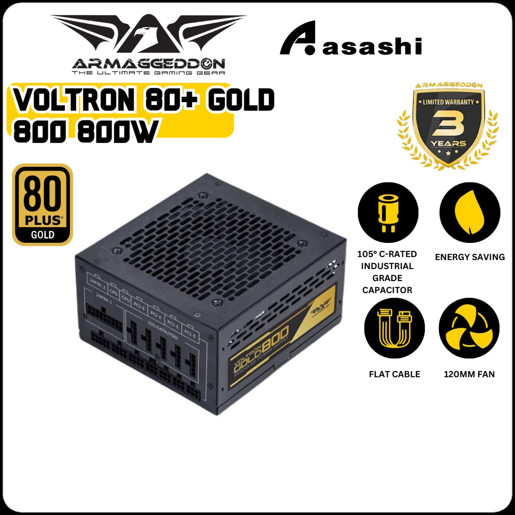 Armaggeddon Voltron 80+ Gold 500 500W / Voltron 80+ Gold 600 / Voltron 80+ Gold 800 Flat Cable ...