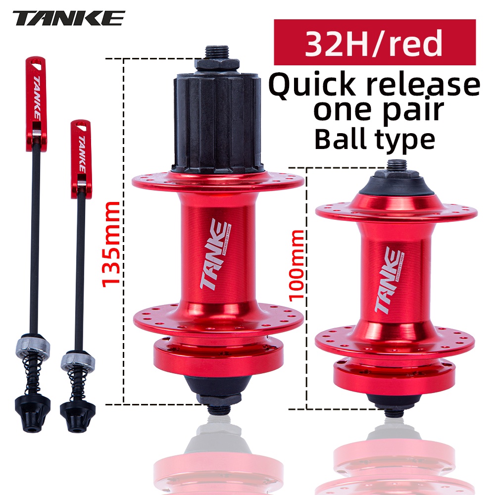 TANKE Hubs 32 Holes 36 Mountain Bike Disc Front & Rear MTB Hub Qr For 8 ...