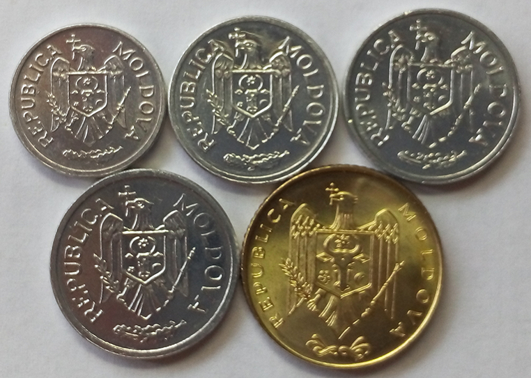 【I finally found it】Moldova 1 Set 5 Pieces Coins Old Original Coin ...