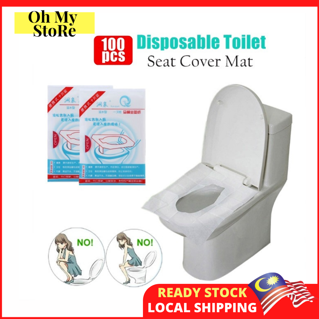 ohmystore 100 PCS Disposable Toilet Seat Cover Mat Waterproof Toilet ...