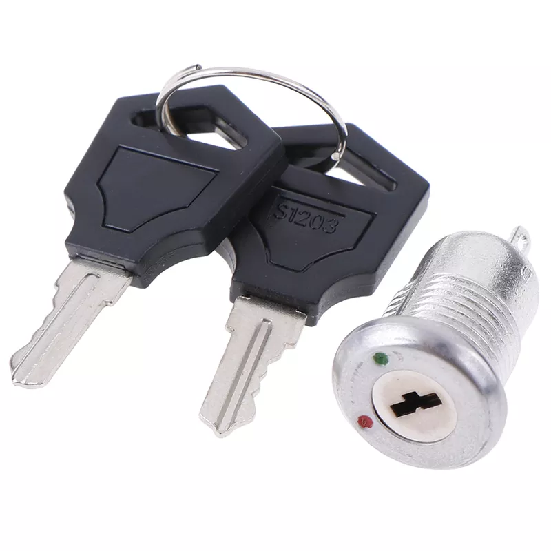 Small key switch on/off, 1 piece, 12 mm. Lock switch KS-02 KS02 ...