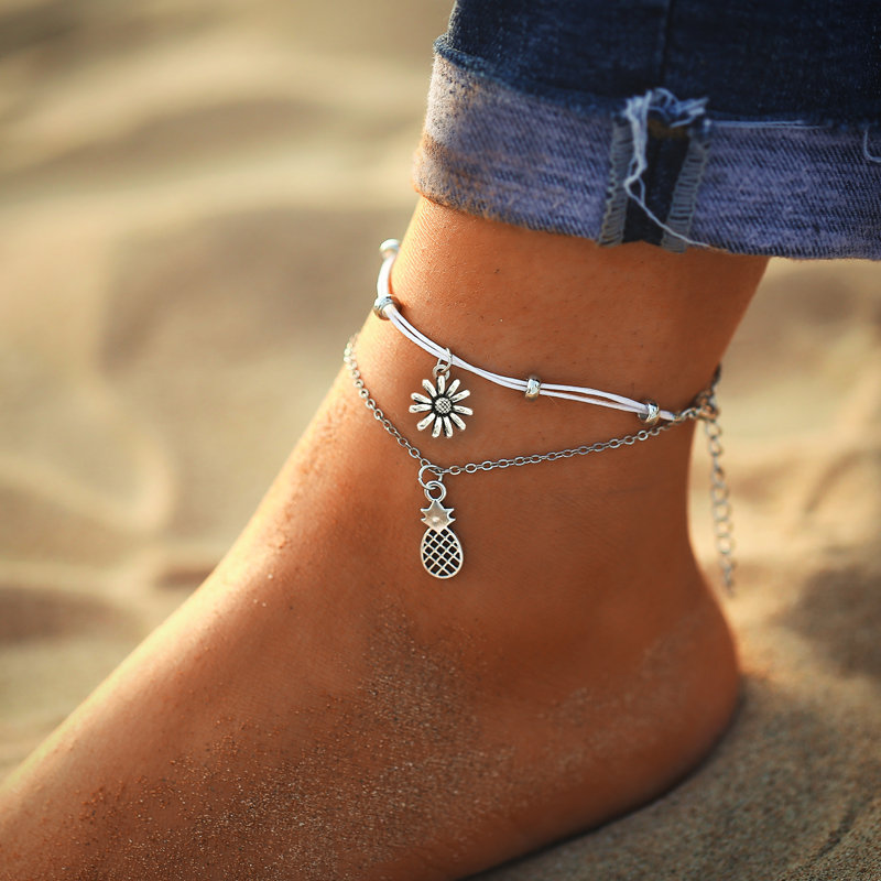 17MILE Fashion Layers Pendant Anklets For Wo 2019 Silver Simulation ...