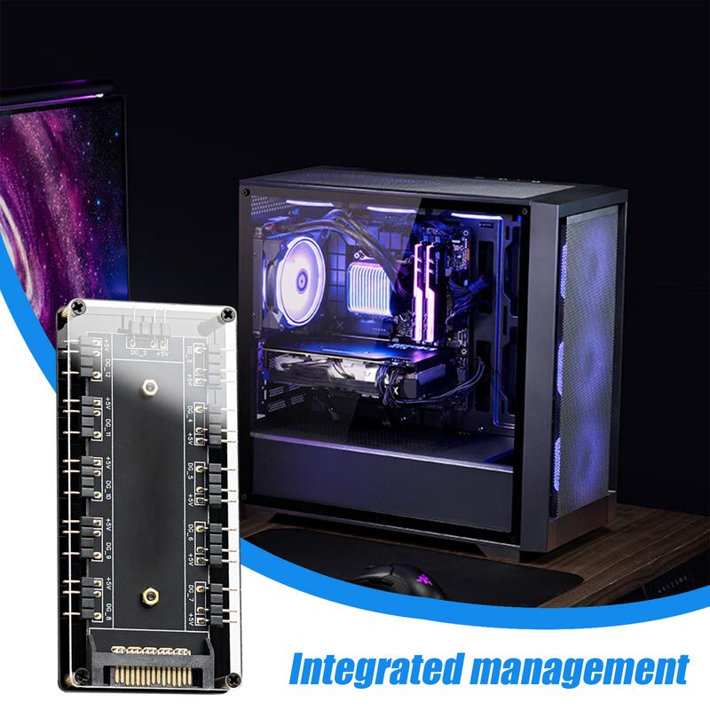 Computer Fan Hub Desktop Game Chassis Lighting Controller Unique ARGB ...