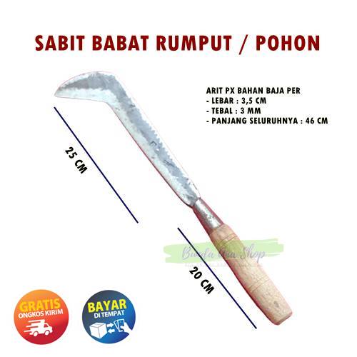 Sabit Rumput super Arit Berkebun 25 cm / Arit px / Arit bendo jawa ...