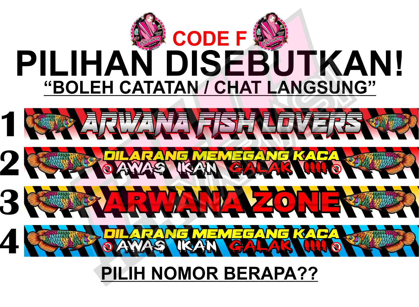 Sticker Aquarium Stiker Aquarium Awas Ikan Galak Predator Channa Lovers ...