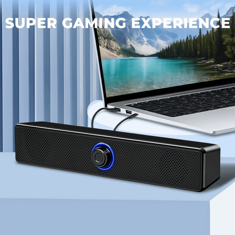 Music Sound Box Bass Sound Speaker Mini Wired Audio Speakers Black Long ...