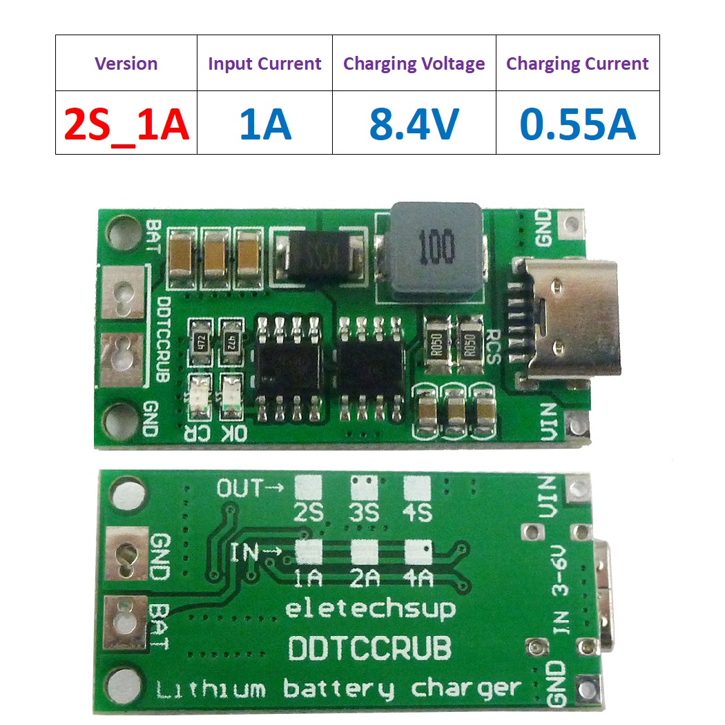 【Unique features】1-4A Multi-cell Type-c Step-up Boost Li-po Polymer Li ...