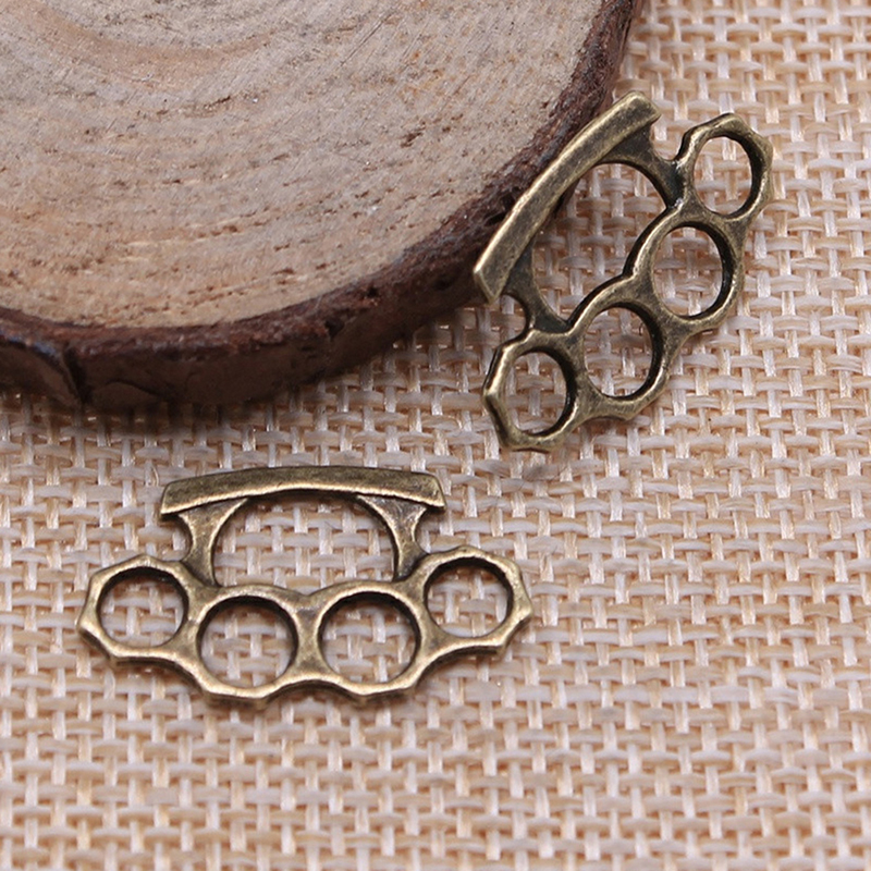 10pcs Punch Knuckle Dusters Antique Silver Color Plated Pendants Making ...