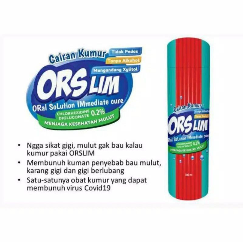 Orslim Obat Kumur 180ml / Cairan Kumur Orslim Original perawatan mulut ...