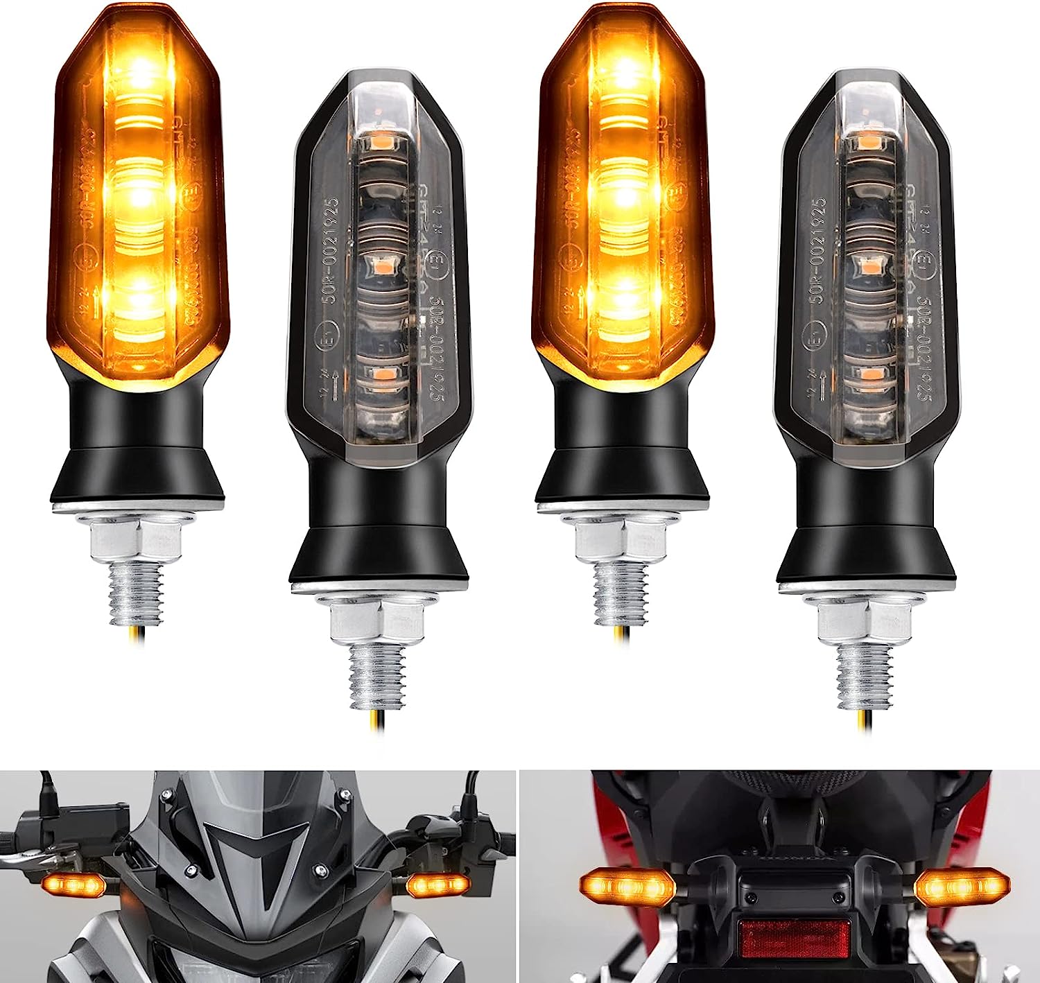8mm Mini Motorcycle LED Turn Signal Lights 12V Moto Indicator Lamp ...