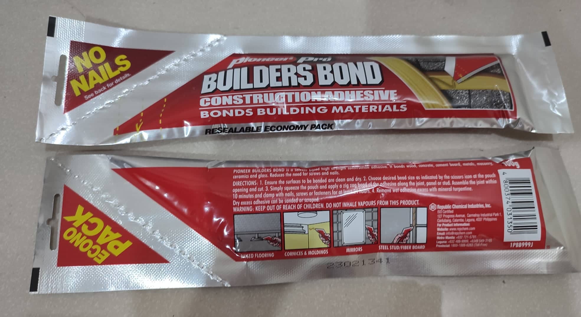 Pioneer Pro Builders Bond Construction Adhesive (No Nails) pouch 100g ...