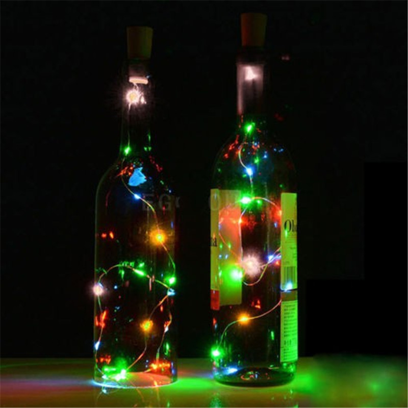 1M 10Lights Solar Bottle Stopper Copper Wire Lamp String Creative ...