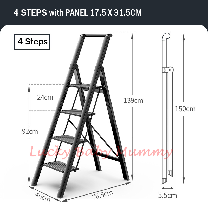 Aviation Step Ladder - 3/4/5 Steps / Slim Aluminium Ladder / Foldable ...