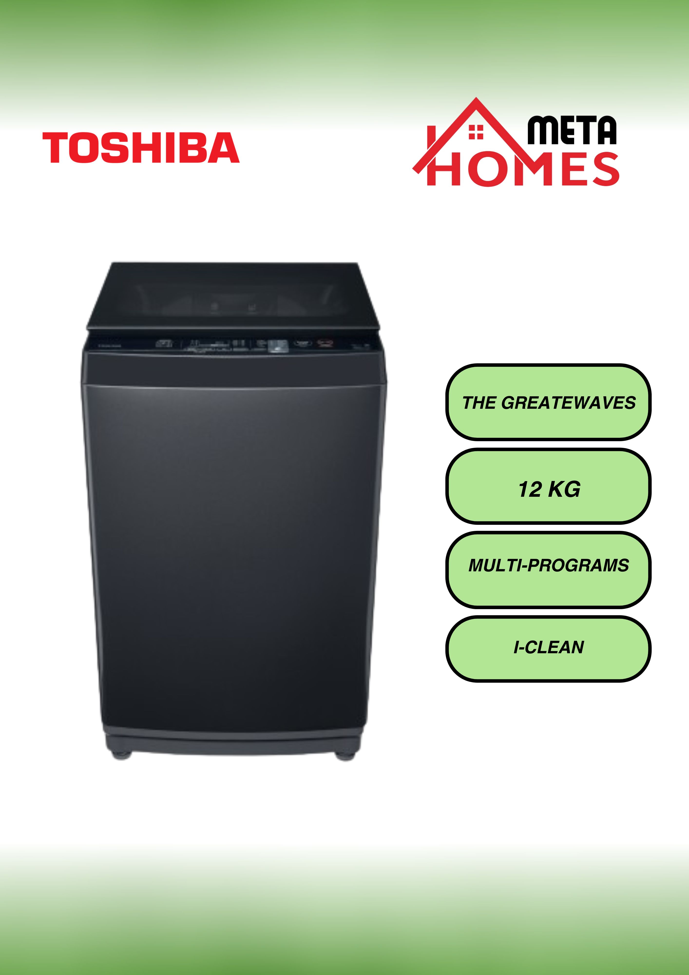 Toshiba 12.0 kg Top Load Fully Auto Washing Machine AW-DUK1300KM(SG ...