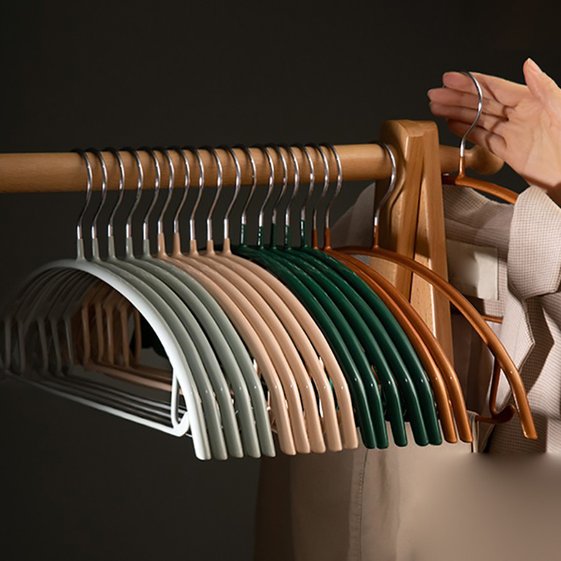 Household Dip Plastic Half-round Coat Hanger Thick Adult Clothes Shelf ...