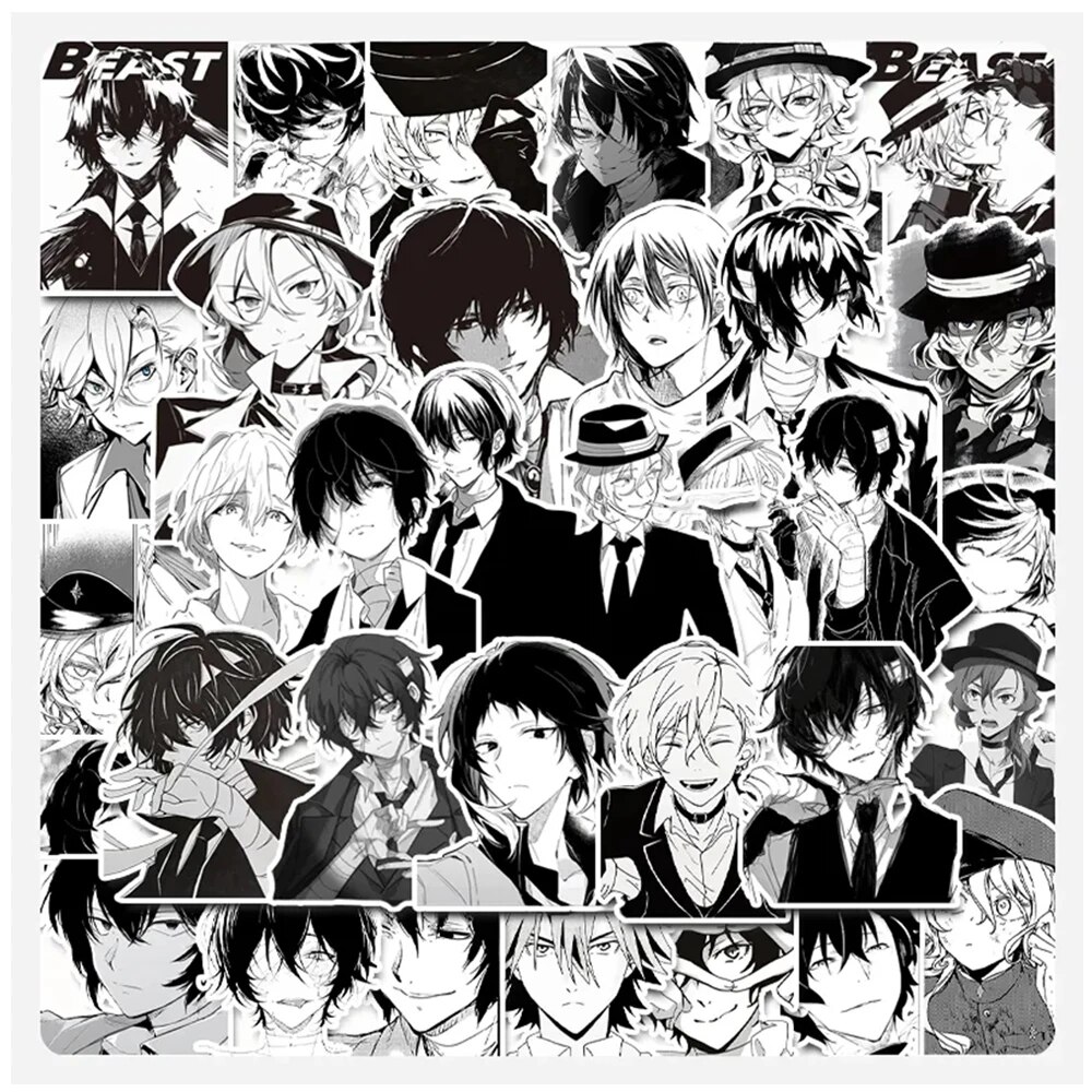 10/30/50/100 s Bungo Stray Dogs Anime Stickers for Kids Nakahara Chuuya ...
