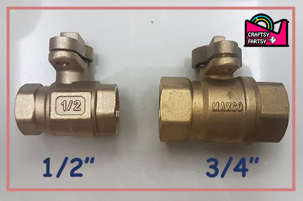 (PER PIECE) Brass Ball Valve w/ Lock Wing 1/2" and 3/4" for Water Meter ...