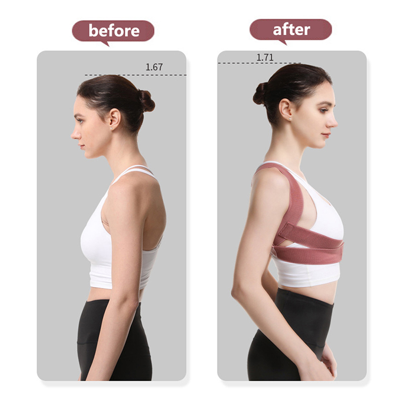 Women Adjustable Elastic Back Support Belt Chest Posture Corrector ...