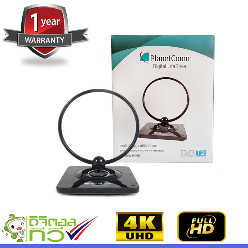 กล่องดิจิตอลทีวี Infosat รุ่น OTT-168 + PlanetComm รุ่น Ring เสาอากาศภายใน มีสายในตัว 1.20เมตร ...