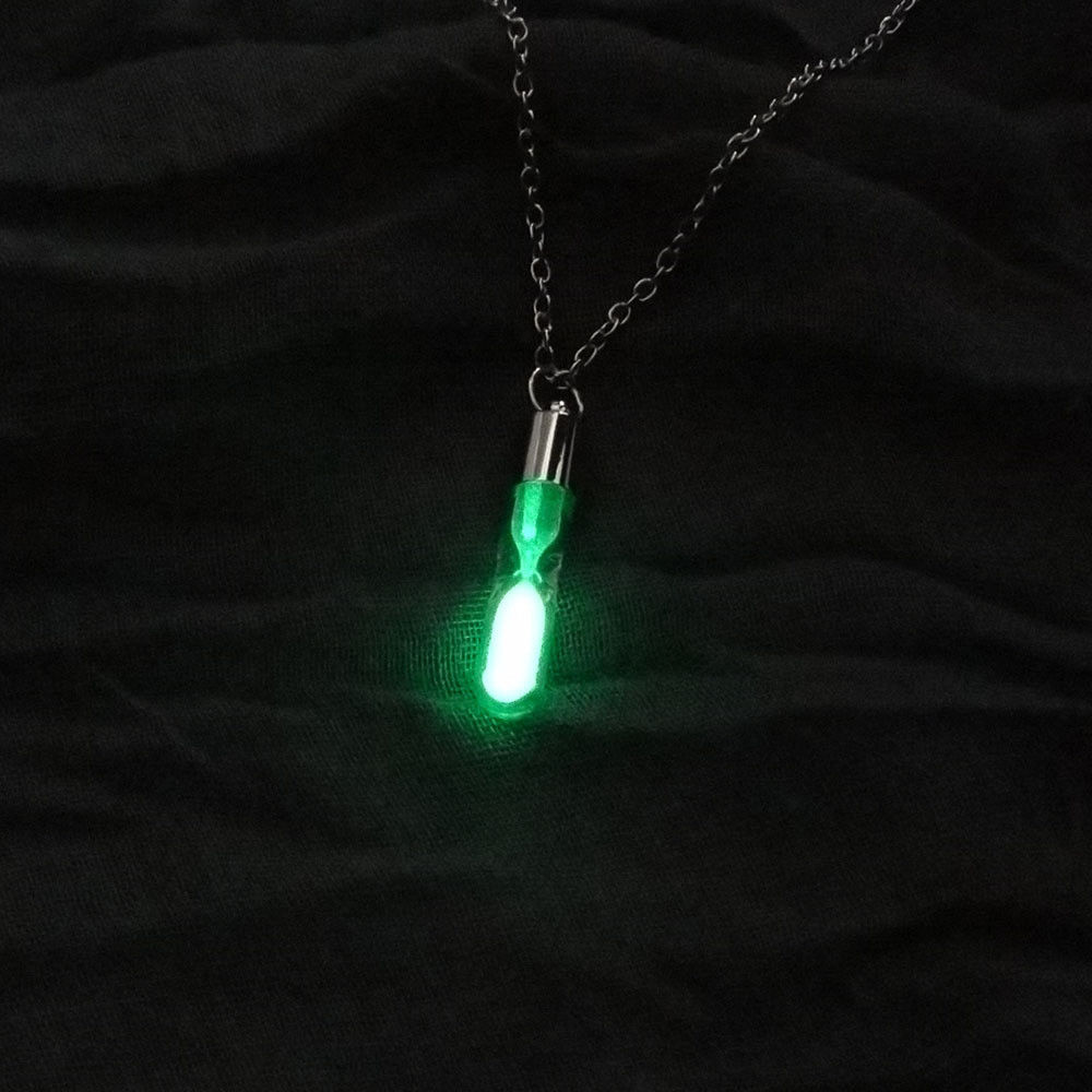Fashion Luminous Pendant Necklace For Men Women Hourglass Necklace ...