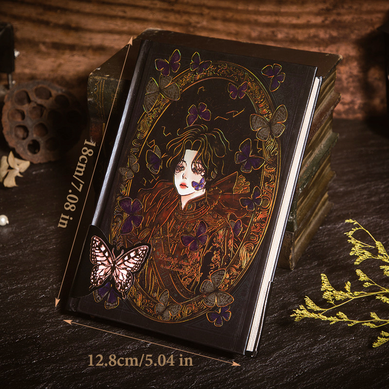 【GlowBound】A5 Notebook,128 Sheetsretro Gothic Style Colorful Pages ...