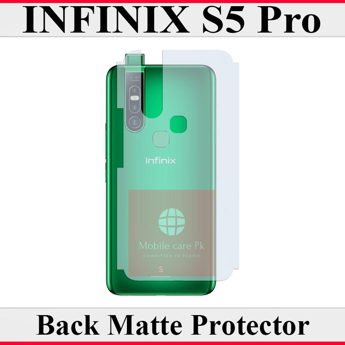 Infinix S5 Pro Back Back Matte Protector Fiber Carbon Soft Skin Sheet ...