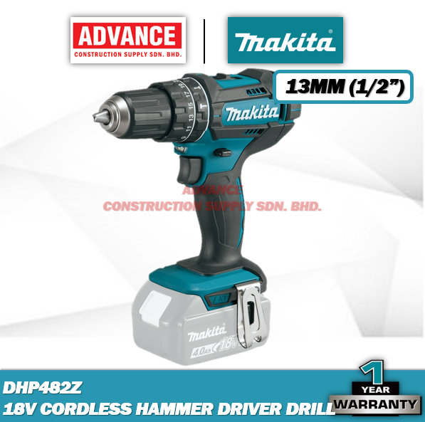 MAKITA DHP482Z / DHP482RFE 18V Cordless Hammer Driver Drill 13MM (1/2") | Lazada