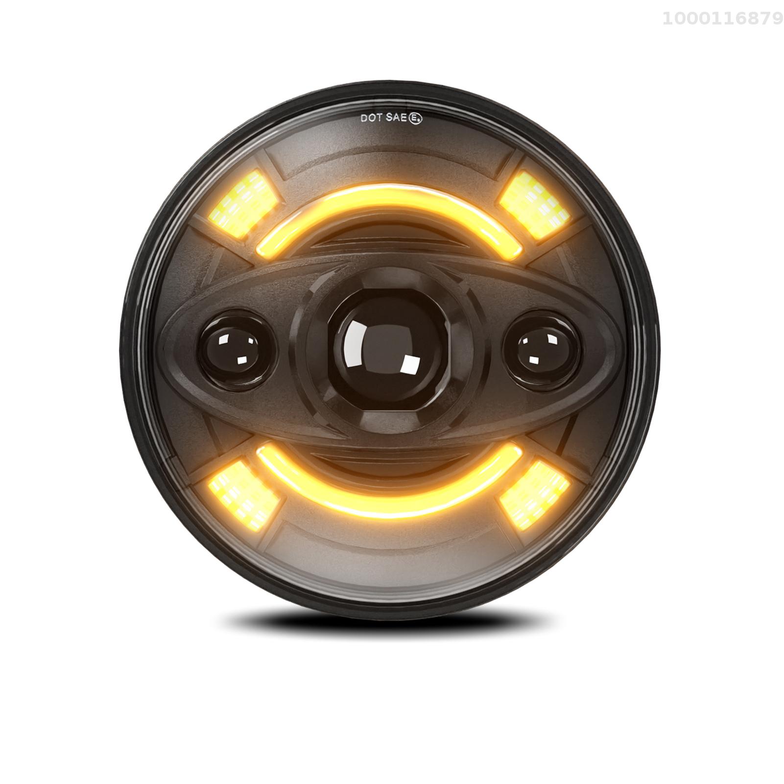 AUMOTOP 7 Inch LED Headlight with Hi/Lo Beam, DRL and Turn Signal ...