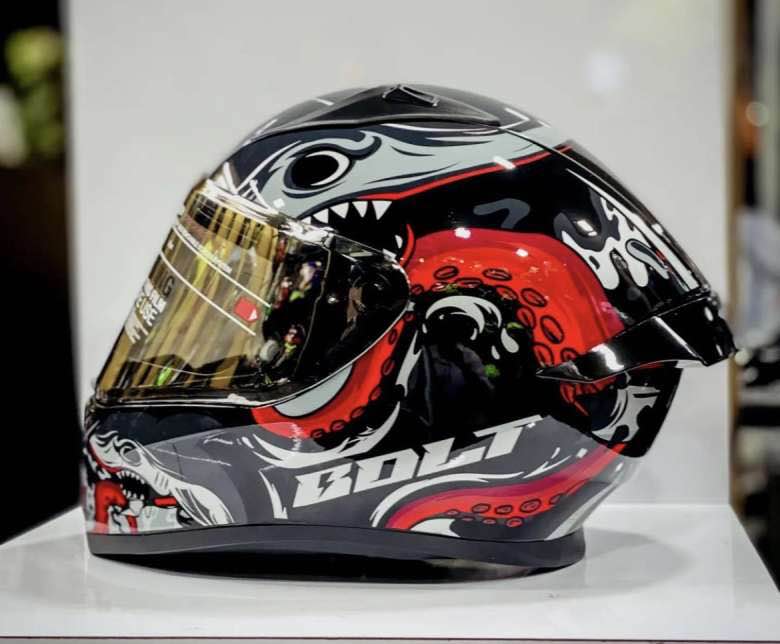 Vega Bolt - Octopus Red Full Face Motorcycle Helmet | Daraz.com.np