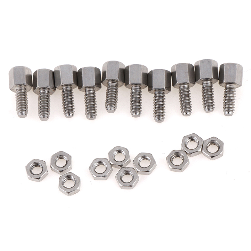 10Sets 5+7mm Header Plate Bracket Stud Bolt & Nut Nuts Screw D-Sub VGA ...