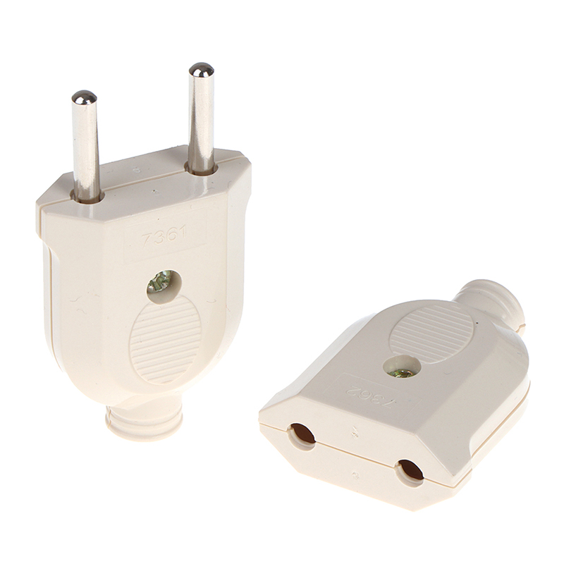 2 Pin EU Plug Male Female electronic Connector Socket Wiring Power ...
