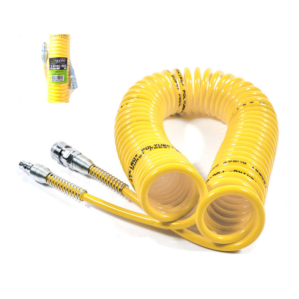 TEKIRO 6 M Selang Spiral Recoil Hose Kompresor Angin Kuning 6M | Lazada ...