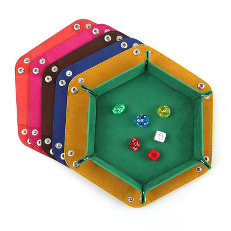 Foldable Storage Box Dice Tray Pu Folding Hexagon Key Storage Square ...