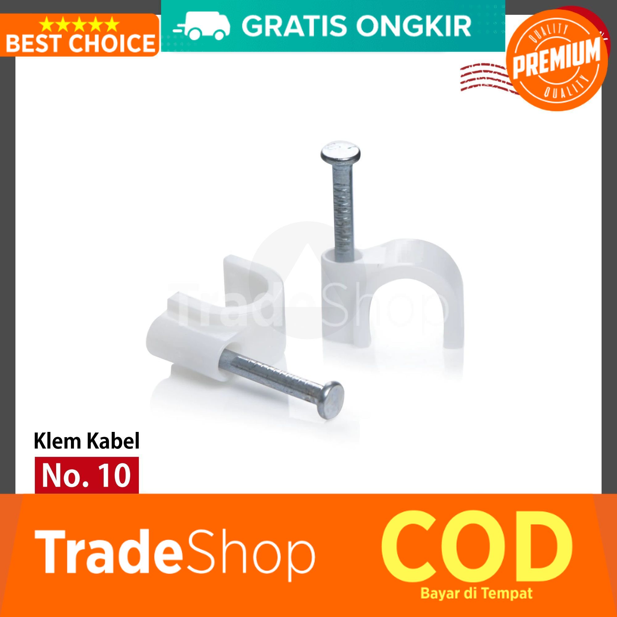 Paku Klem Beton untuk Penjepit Kabel Listrik Dinding 1Pack Isi 50Pcs ...