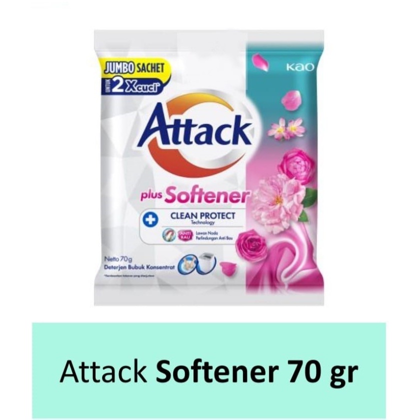 (Zenva Mart) ATTACK SOFTENER DETERJEN BUBUK RENCENG ISI 6 70GR JUMBO ...