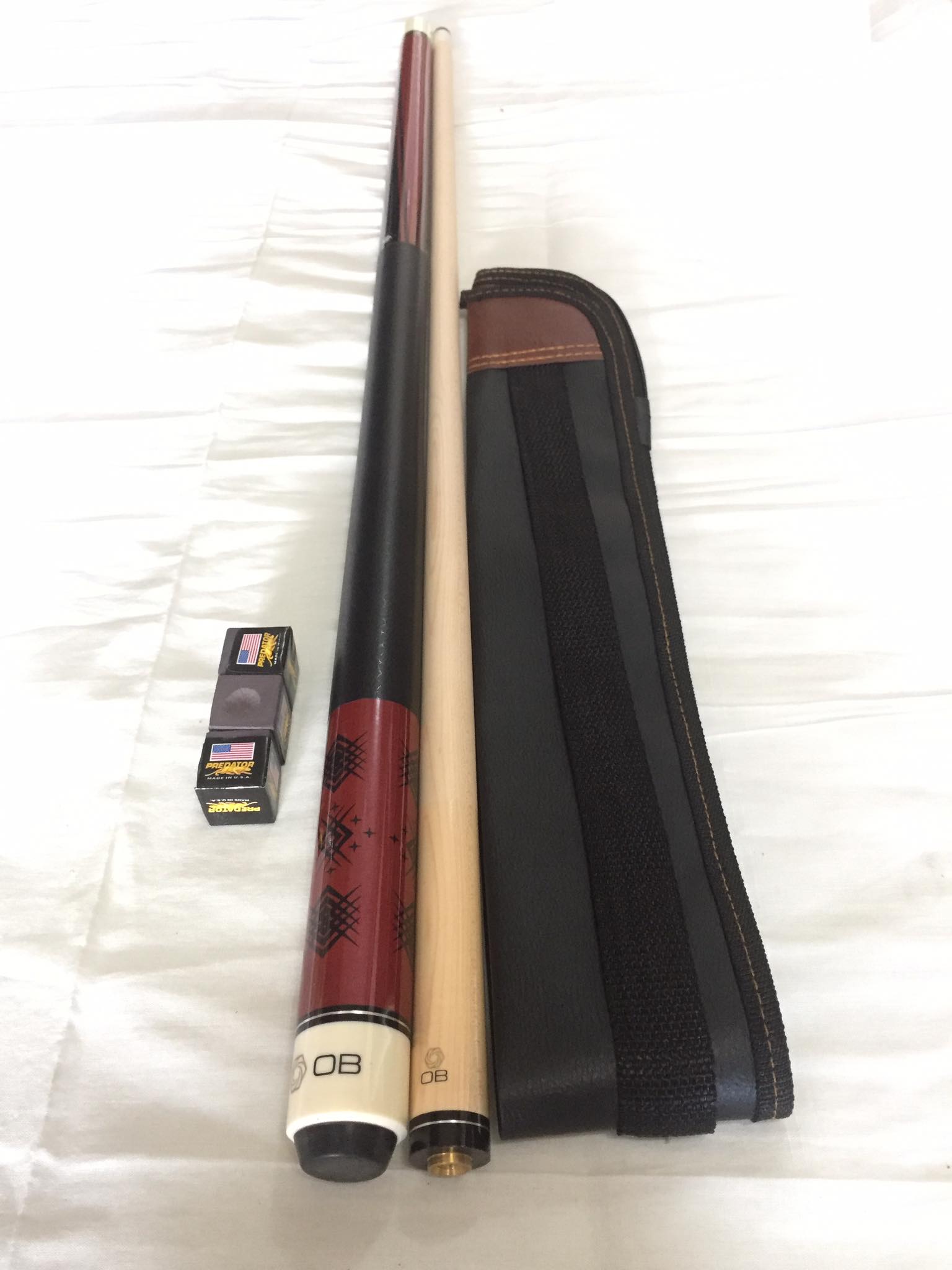 OB CUE STICK WITH FREE SOFTCASE and 3 PCS PREDATOR DARK GRAY / TAKO NG ...