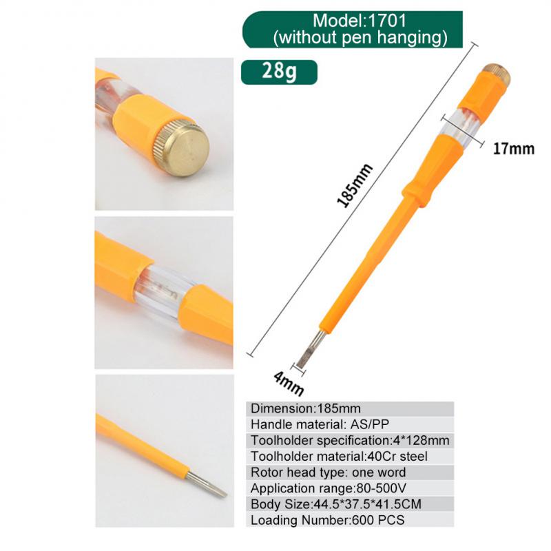 New 100-500v Test Pen Portable Flat Screwdriver Electric Tool Hand Tool ...